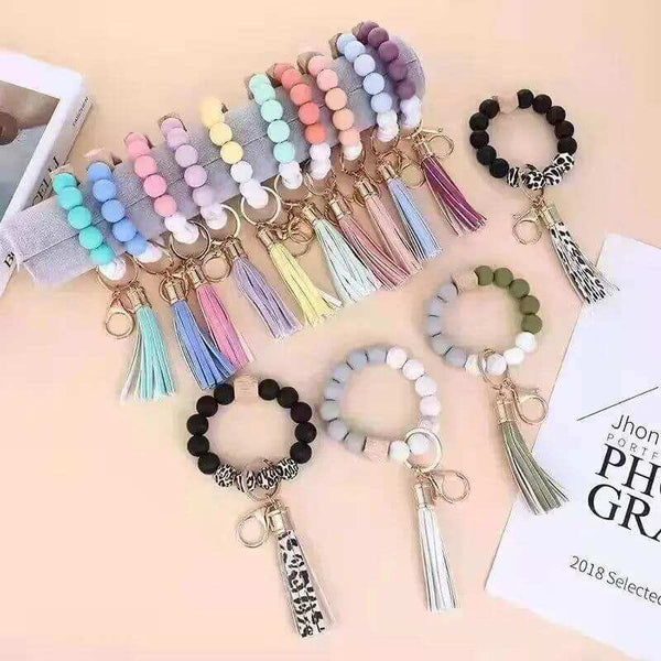 Silicone Tassel Keychain Bracelets So Cute! – Sip Sleeves