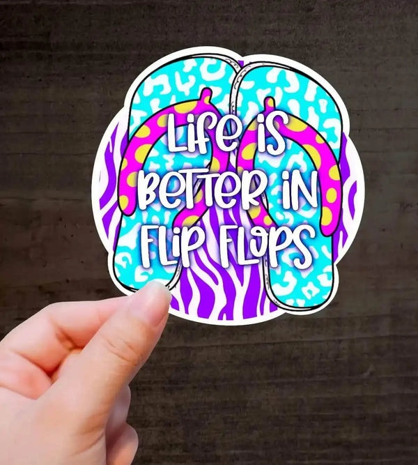 Life is better in Flip Flops 🧋 Exclusive Custom Vinyl Sticker 10 Pack ...